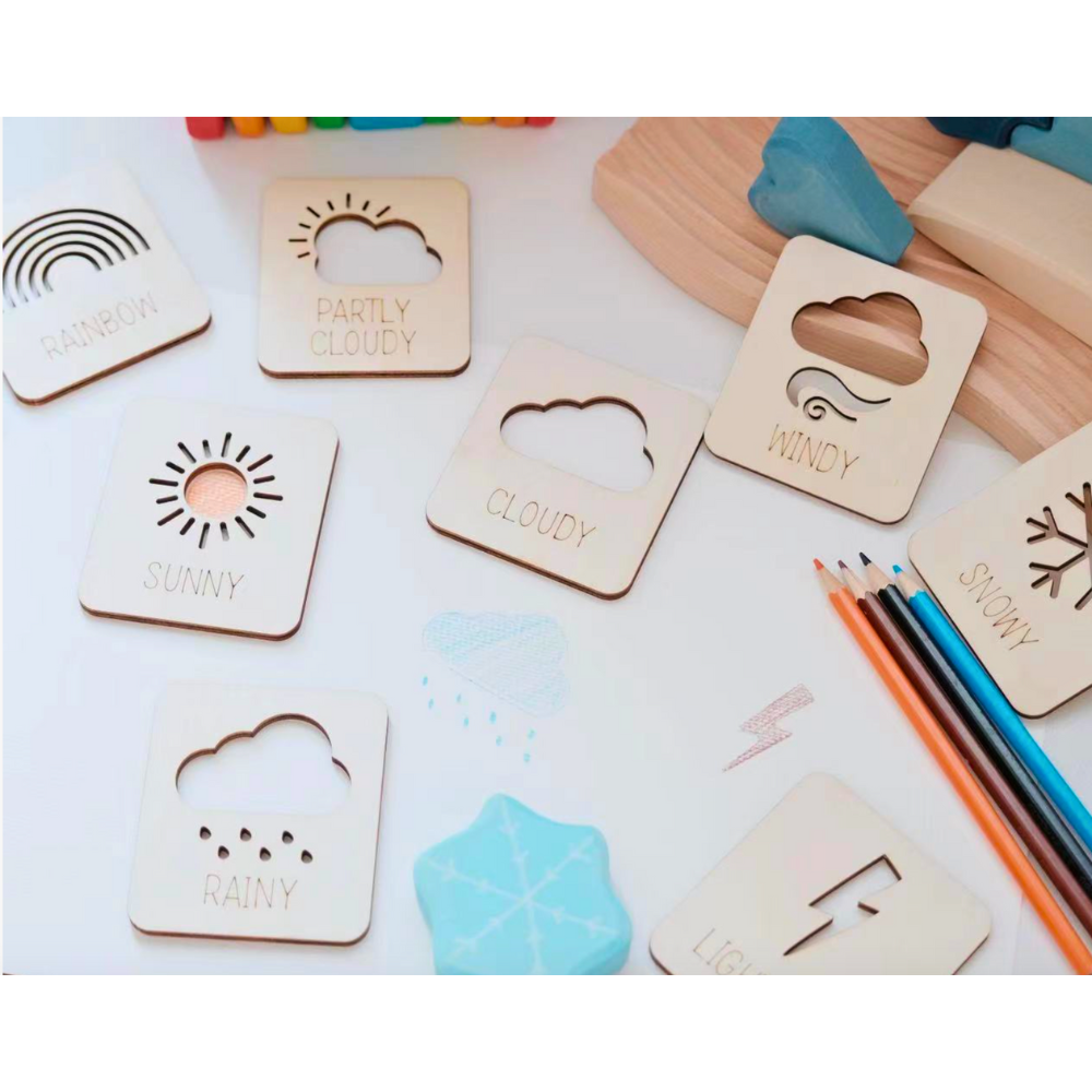 Montessori Wooden Weather Matching Set Ages 3+ | Happy Square – Happy ...