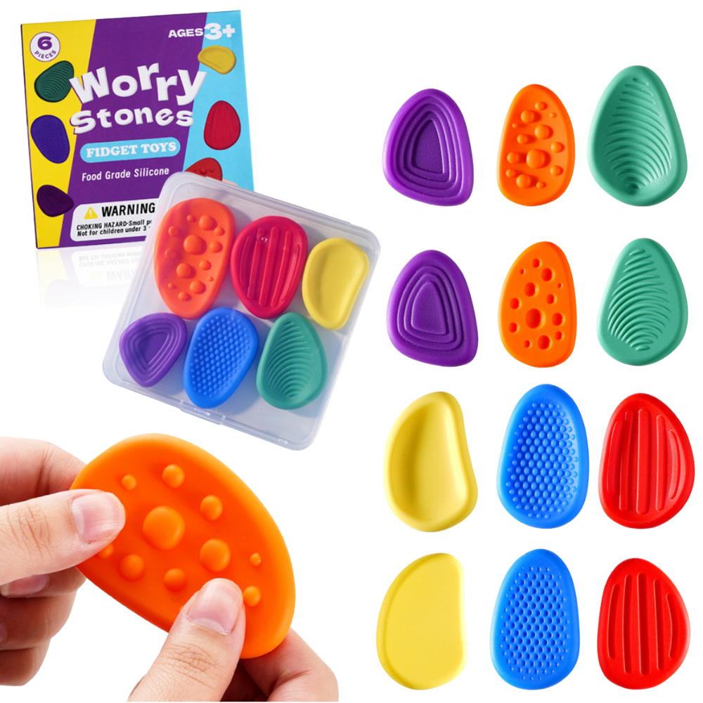 Silicone Textured Sensory Fidget Stones for Kids & Adults | Calming St ...