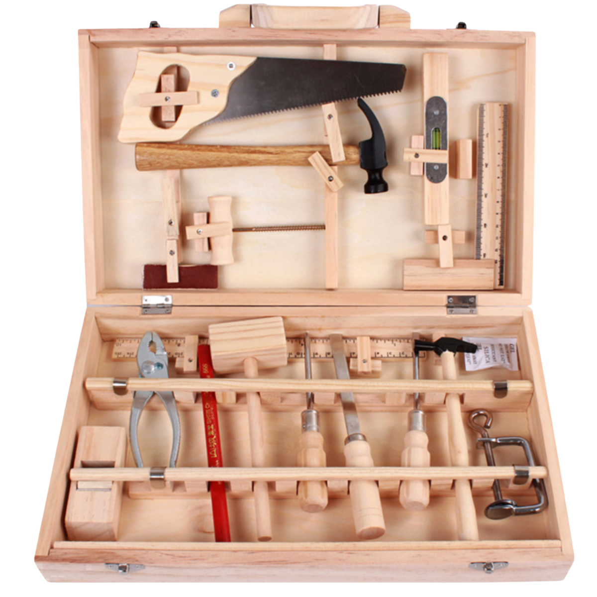🪚 Authentic Wooden Tool Box Set for Kids | Montessori Carpentry Toy Ki ...