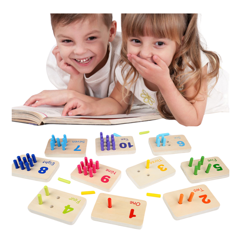 Wooden Number Peg Board Set – Happy Square AU