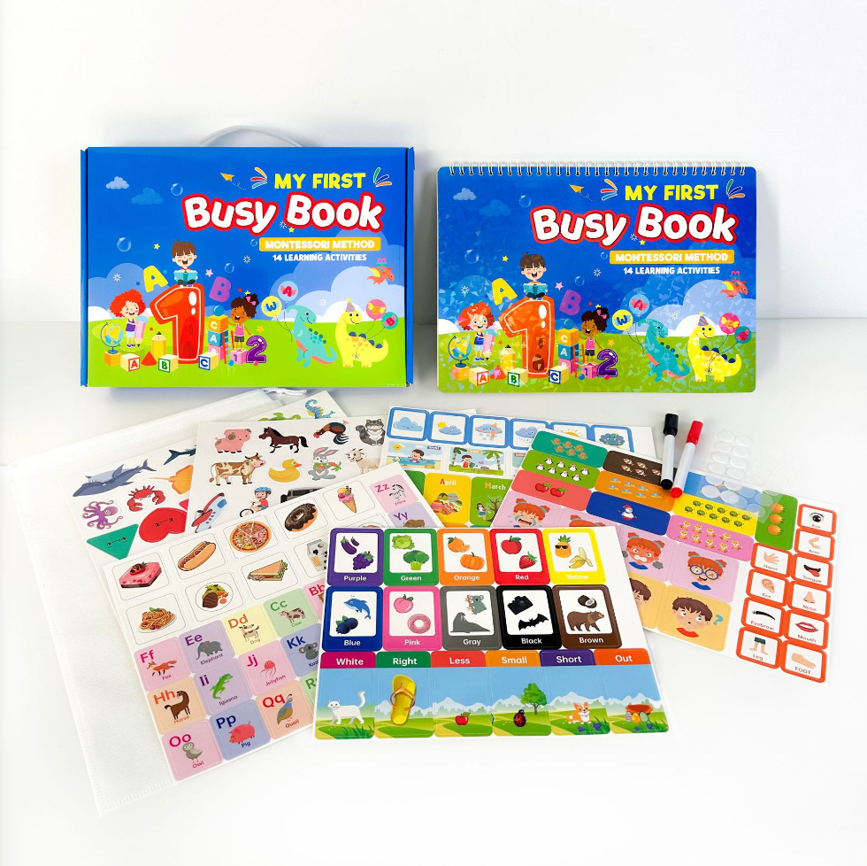 "My First Busy Book" Montessori Learning Binder | 14 Activities, Lette ...