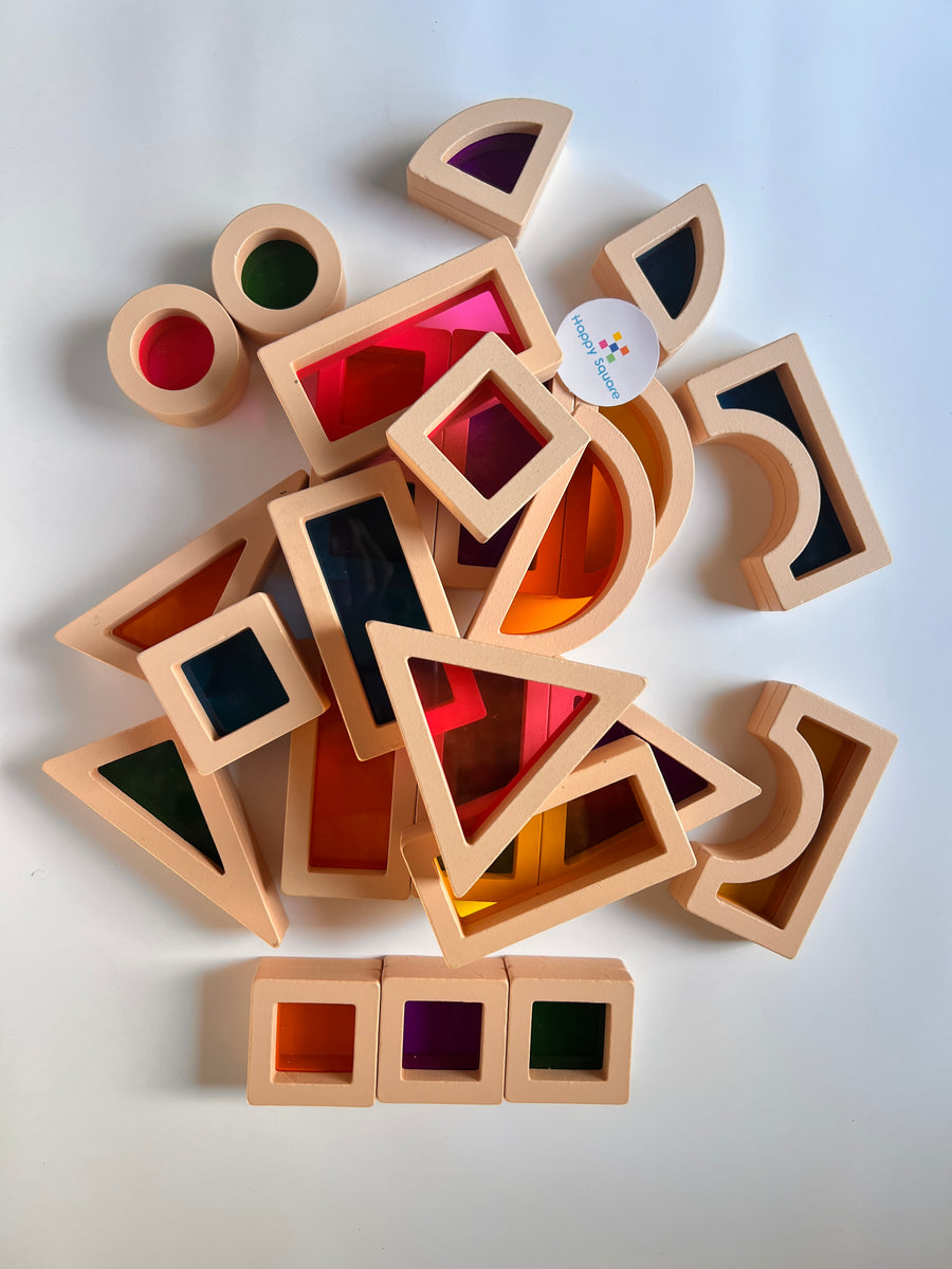 Edudational Tool Colorful Wooden Sensory Blocks – Happy Square AU